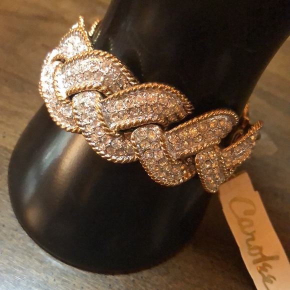 Carolee | Jewelry | Nwt Carolee Statement Bracelet With Crystals Gold ...